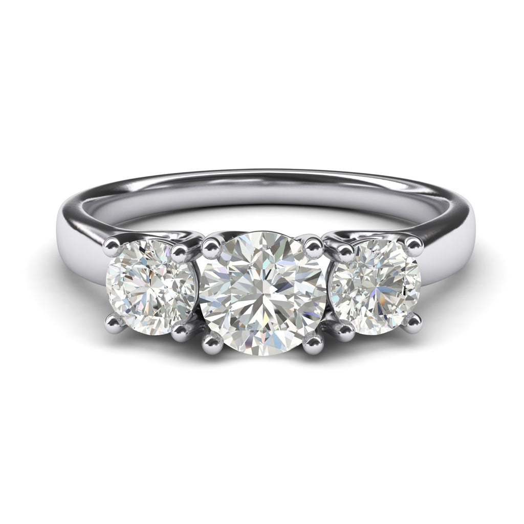 Three Stone Simulated Diamond Engagement Ring
